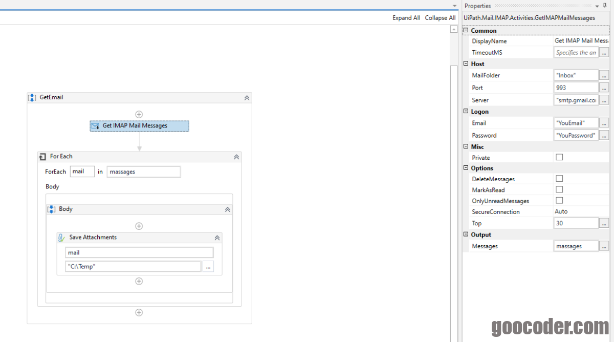 UiPath Download email attachment - GooCoder